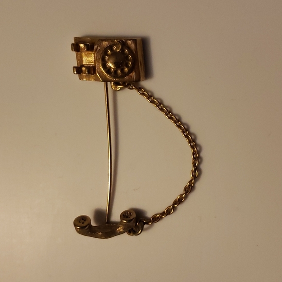 Avon | Jewelry | Vintage Avon Brush Gold Telephone Stick Pin | Poshmark